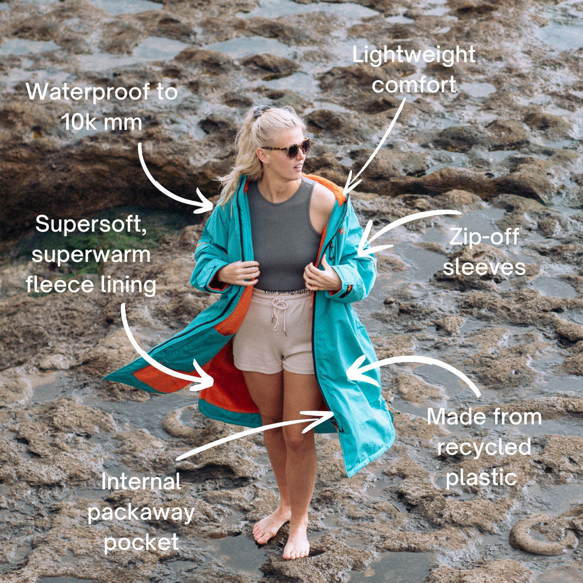 The ddipp Hydro dry changing robe in Olive – www.ddipp.me